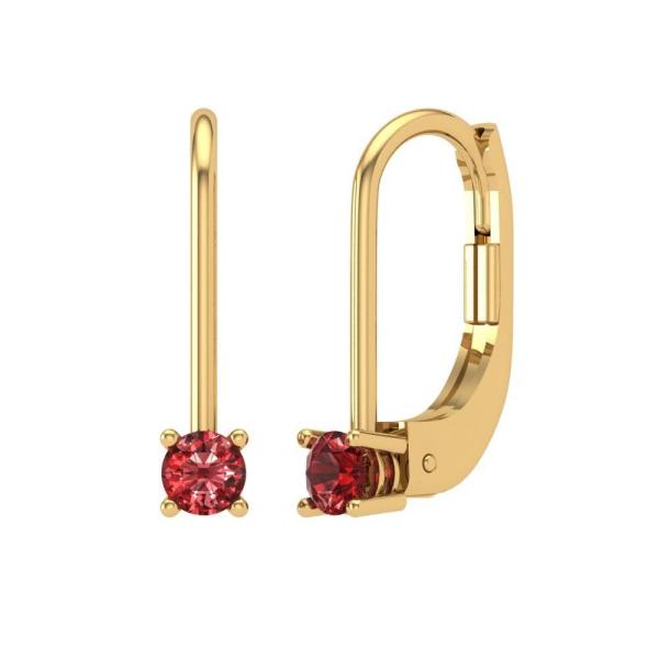 商品名:  0.20 ct Round Cut Solitaire Natural Deep Pomegranate Dark Red Garnet Designer Lever back Drop Dangle Earrings 14k ...