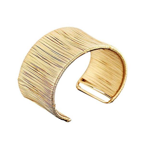 商品名:  MileHouse Earrings for Women Men, Handmade Wire Opening Bangle Punk Golden Silver Alloy Upper Arm Bracelet - Golde...