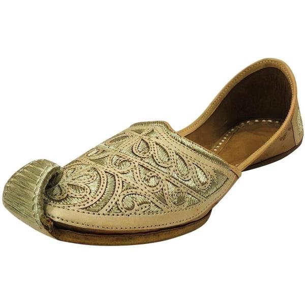 商品名Stop n Style Punjabi Cream Gold Jutti for Men's Khussa Shoes Formal Mojari Pakistani Shoes Handmade Shoesブランド：Stop n ...