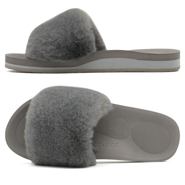 商品名: [COFACE] レディース スリッパ 通年使え 超軽量 COFACE Womens Slides Fuzzy House Slippers for Women Open Toe Fluff Slippers With Arch ...