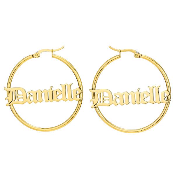商品名:  TOOSUO Personalized Hoop Earrings Customized Any Names 18k Gold Plated Danielleブランド: TOOSUO高さ: 5.1cm横幅: 3cm奥行: 6.6...