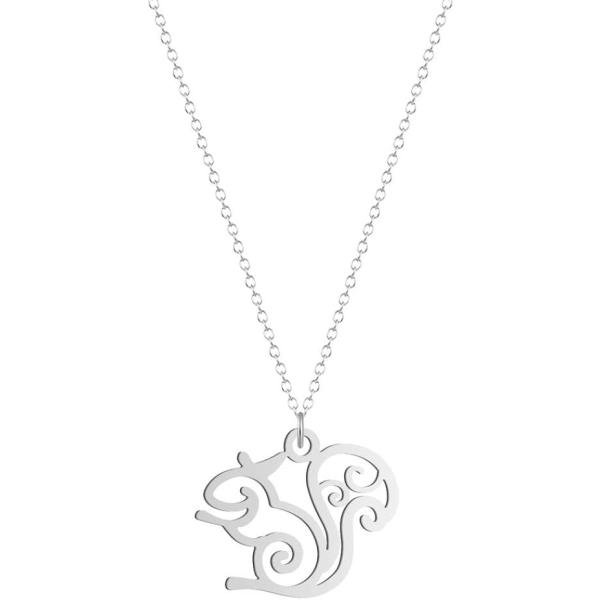 商品名ステンレススチール リス ペンダント ネックレス キュート 森 動物 チョーカー レディース ジュエリーNOUMANDA Stainless Steel Squirrel Pendant Necklace Cute Forest An...