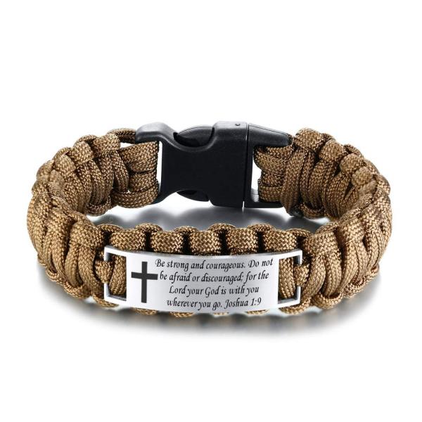 商品名: MZZJ 宗教的 キリスト教 聖書 聖書 モチベーション ステンレススチール パラコード サバイバル アウトドア スポーツ ブレスレット 親友への信仰心に響くブレスレット 息子の甥への卒業ギフト 9.06インチ, 金属 MZZJ ...