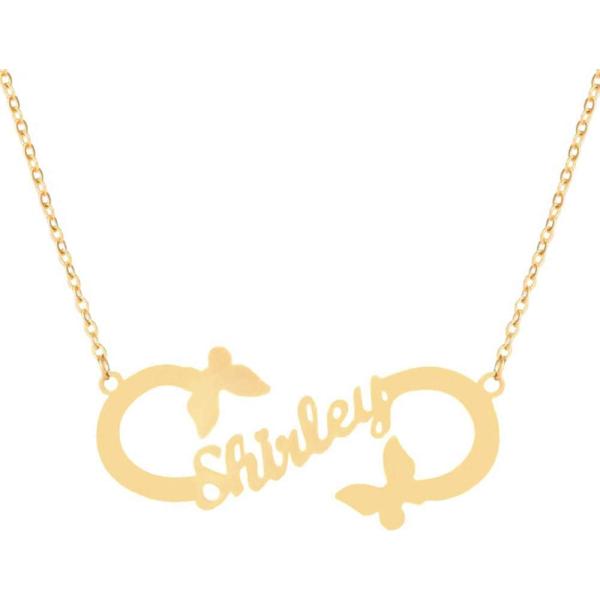 商品名NOUMANDA Stainless Steel Personalized Double Butterfly Pendant Necklace Women Custom Name Necklaces Gold Chain Choker...