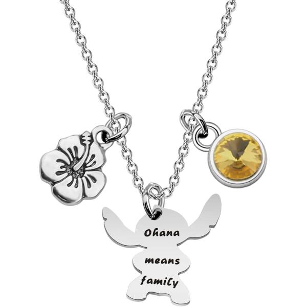 商品名Bobauna Ohana Means ファミリーネックレス 12個の誕生石付き ハワイアンファミリージュエリー 家族へのギフトbobauna Family Necklace With 12 Birthstone Hawaiian F...