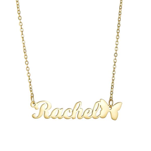 商品名: Flowshey カスタムネームネックレス 18Kゴールドメッキ ネームプレート カスタマイズジュエリー 女性用 Flowshey Custom Name Necklace Personalized Gift Necklace 1...