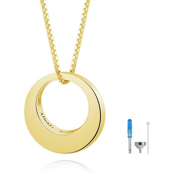 商品名BEILIN スターリングシルバー サークル オブ ライフ エタニティ メモリアル骨壺ネックレス Always with me 火葬ジュエリー ペンダントネックレス 遺灰用, スターリングシルバー, 宝石なしBEILIN Sterli...