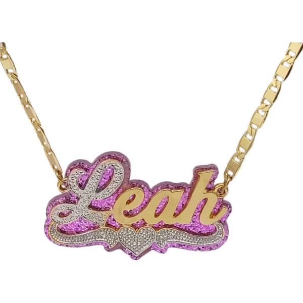 商品名SENFAI Personalized Custom Double Color Plated Name Necklace Acrylic cooperate with Metal (1)ブランド：SENFAI商品サイズ：高さ：2.5 ...