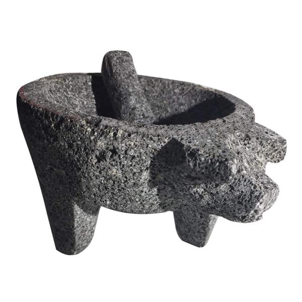 商品名:  Thaweesuk Shop New 8 Inches Molcajete Tejolote Authentic Mexican Mortar Pestle Guacamole Salsa Maker Grains Front ...