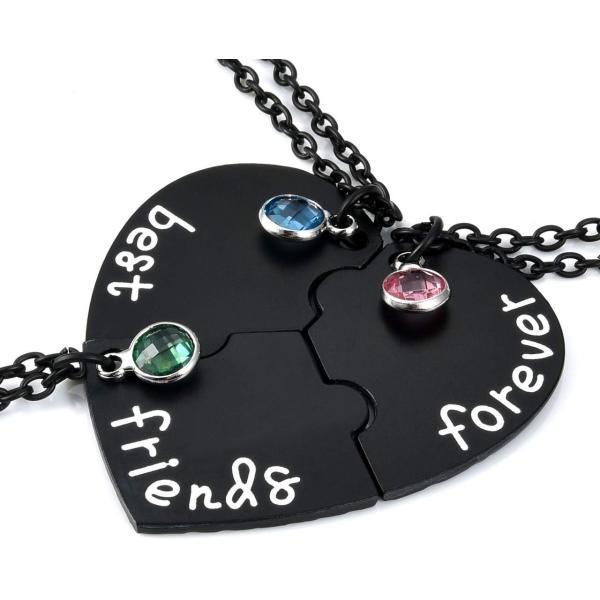 商品名Top Plaza シルバートーン 合金 ラインストーン Best Friends Forever and Ever BFF ネックレス 刻印パズル 友情ペンダントネックレス セット 3個セット, 金属Top Plaza 3 Pcs ...