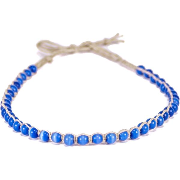 商品名BlueRica ベイデッドヘンプコードチョーカーネックレス キャッツアイビーズ付き (ダークブルー)BlueRica Braided Hemp Cord Choker Necklace with Cat's Eye Beads (D...