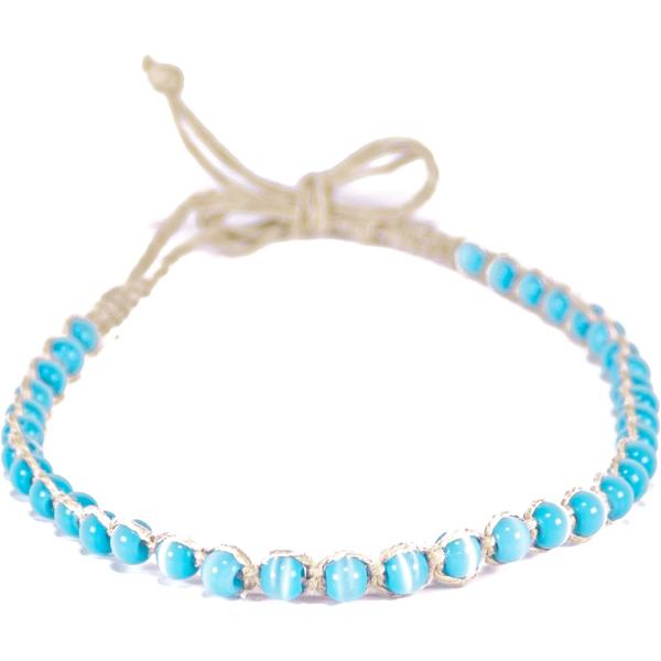 商品名BlueRica ベイデッドヘンプコードチョーカーネックレス 猫の目のビーズ付き (ライトブルー)BlueRica Light Blue Cat's Eye Beads on Hemp Choker Necklaceブランド：Blue...
