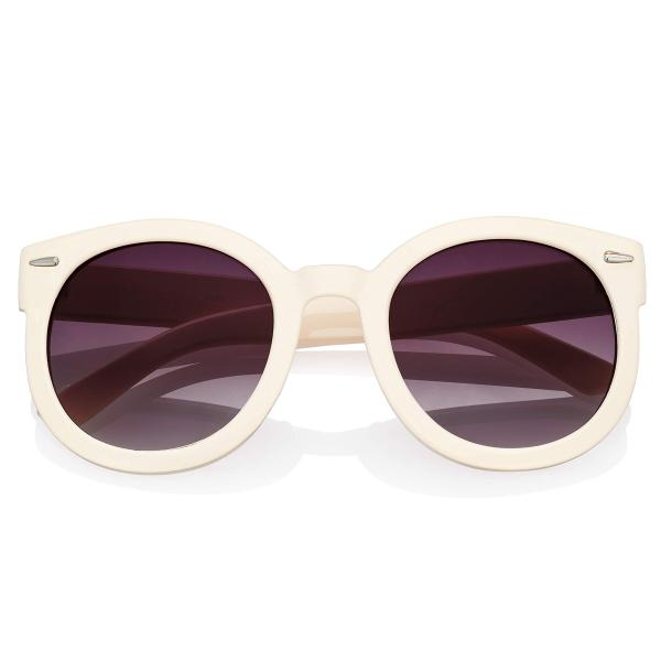 商品名: grinderPUNCH レディースデザイナーインスパイアオーバーサイズラウンドサークルサングラス モッドファッション カラー: ベージュ grinderPUNCH Oversized Sunglasses For Women R...