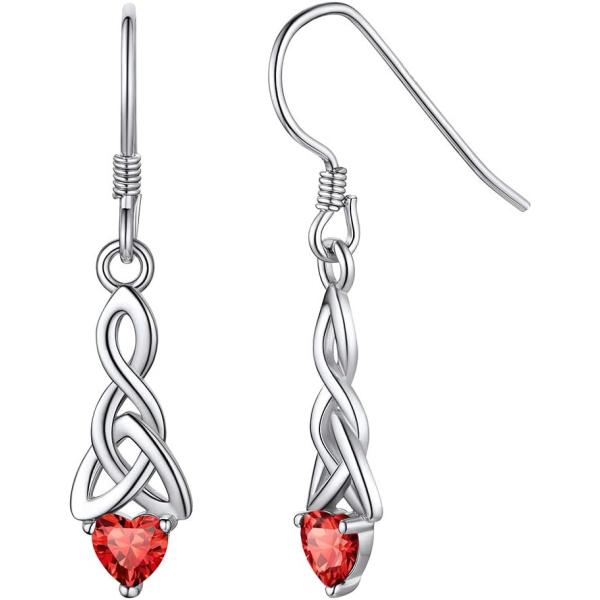 商品名ChicSilver 輝くハート 誕生石 925スターリングシルバー ケルトノット ダングルフックイヤリング (ギフトボックス付き) シルバーChicSilver Irish Celtic Drop Earrings Hypoalle...