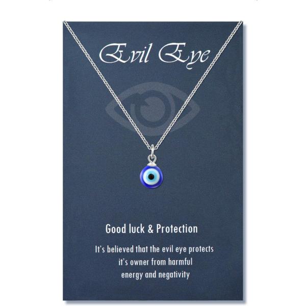 商品名PPJew イーブルアイ ネックレス チェーン 青い目 アミュレット ペンダント ネックレス オジョ ターコ カバラ 保護 調節可能 デリケートなジュエリー ギフト 女性 女の子 (シルバー/ゴールド), 金属, アゲートPPJew ...