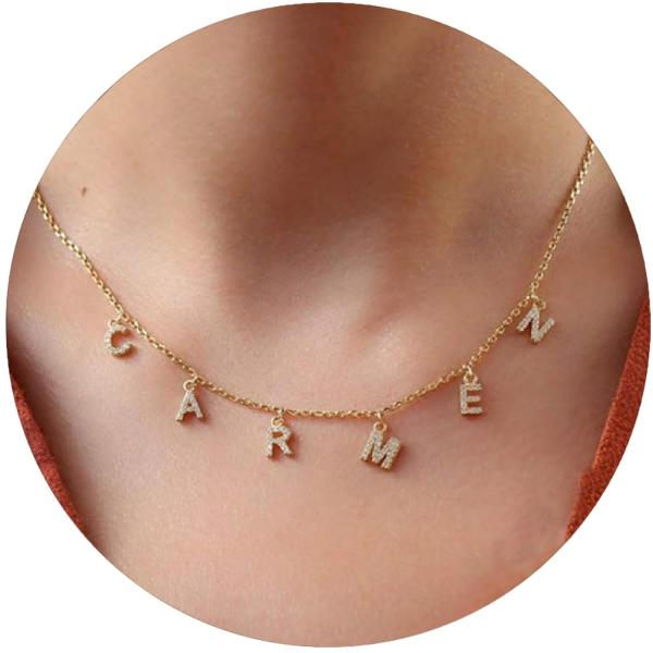 商品名[Mcties] ProJewelry Gift for Christmas, Initial Name Necklaces Personalized, Dainty Custom Letter Name Necklace with ...