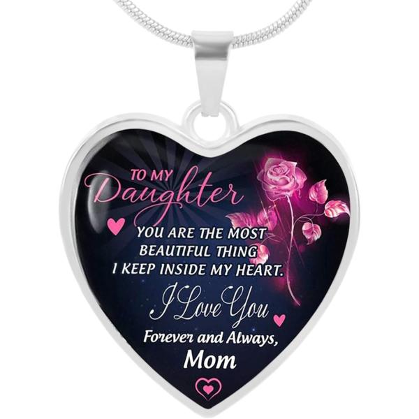 商品名souleather to My Daughter You are The Most Beautiful Thing ラブハートペンダントネックレス 誕生日 クリスマス 感謝祭 娘へのギフト 母からのギフトsouleather to ...