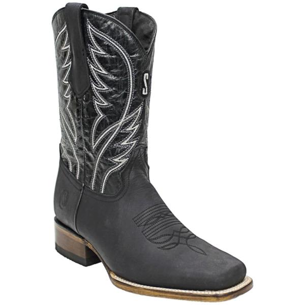 商品名:  Silverton Men's Genuine Leather Western Square Toe Black Cowboy Boots (numeric_12)ブランド: Silverton商品サイズ: 12高さ: 12.7...