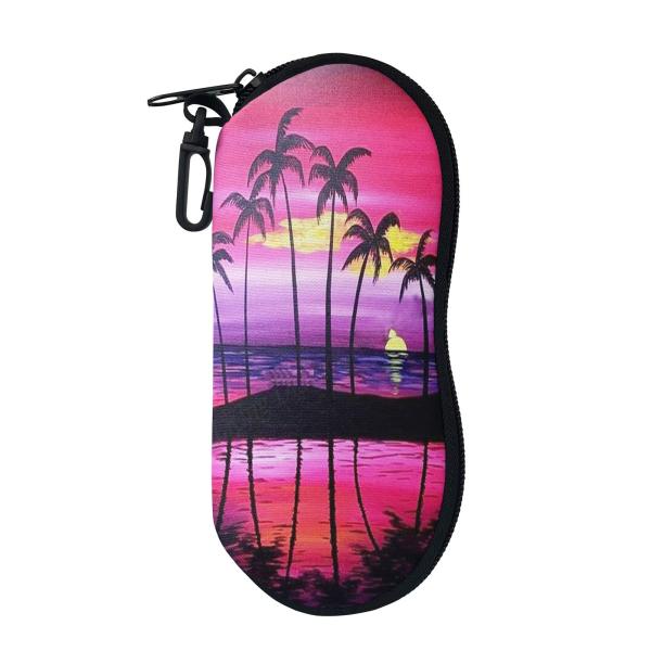 商品名:  FUSURIRE Palm Trees Sunglasses Case Hawaiian Tropical Glasses Bag Holder with Clip and Zipper, Portable Durable Gl...