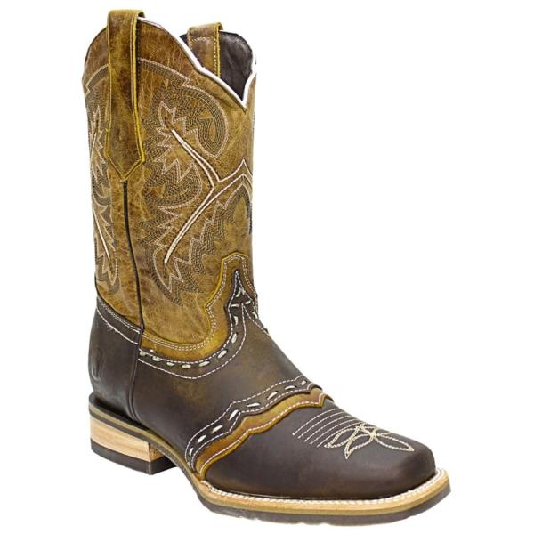 商品名: Silverton メンズ ワイオミング 本革 ウェスタン スクエアトゥ ブラウン カウボーイブーツ, ブラウン, 24 Silverton Men's Wyoming Genuine Leather Western Square...