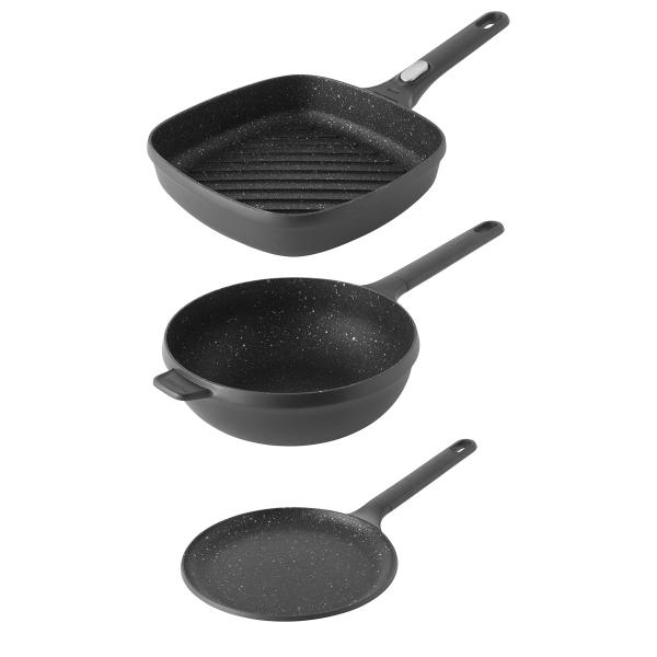 商品名:  BergHOFF GEM Non-stick 3Pc Cookware Set, Stay-cool, Detachable Handle, Ferno-Green, Non-Toxic Coating, Induction C...