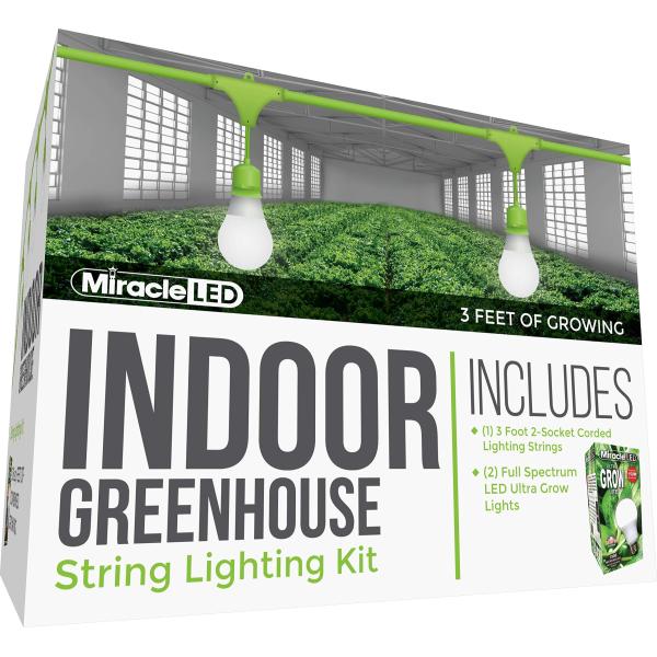 商品名:  Miracle LED Indoor Greenhouse Corded Lighting Kit Add-On 3-Foot 2-Socket with Two Full Spectrum Ultra Grow Lights,...