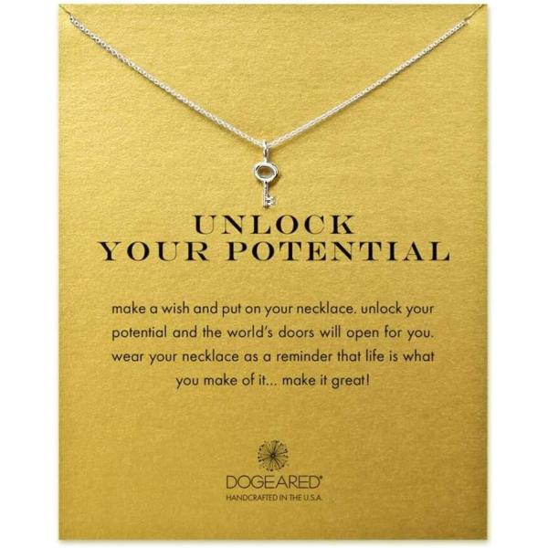 商品名KOEDLN Unlock Your Potential Key ペンダントネックレス 意味カード付き 女性 女の子 ジェワイリー 友情ギフト シルバーUnlock Your Potential Key Pendant Necklac...