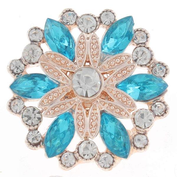 商品名:  My Prime Gifts Teal and Rose Gold Flower Snap Jewelry fits 18-20mm Standard Ginger Style Charms Accessoriesブランド: M...
