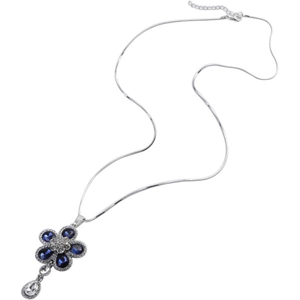 商品名shiYsRL Women Necklace Pendant, Attractive Flower Pendant Necklace Inlaid Rhinestone Dress Chain Jewelry Birthday Gif...