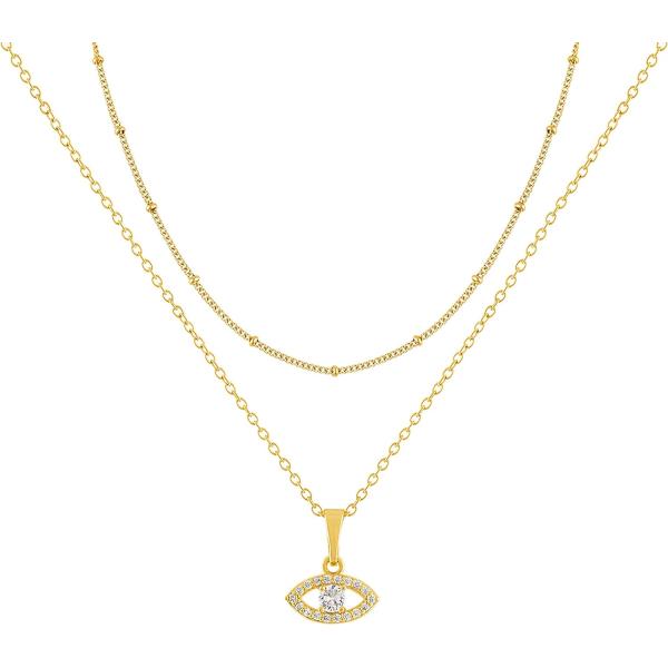 商品名KISPER 18Kゴールドメッキ 華奢なレイヤーチョーカーネックレス 女性用KISPER 18K Gold Plated Cubic Zirconia Dainty Layered Choker Necklace for Women...