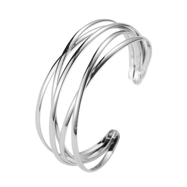 商品名:  Bracelet, Multilayer Cross Bangle Bracelet Open Cuff Wrist Present - White Kブランド: MileHouse商品番号: 色: White K素材: Cry...