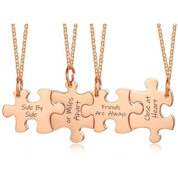 商品名:  SHNIAN BFF Friendship Necklace for 4-Side by Side or Miles Apart,Friends are Always Close at Heart Friendship Matc...