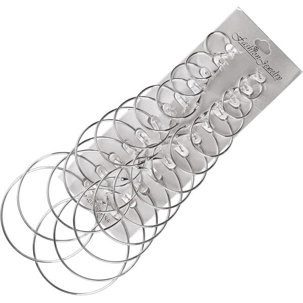 商品名YUN CHANG 12ペア シルバーフープ イヤリング ステンレススチール ラウンドイヤリングセット レディース ガールズ ジュエリー作成用品12 Pairs Hoop Earring Set, Stainless Steel Hy...