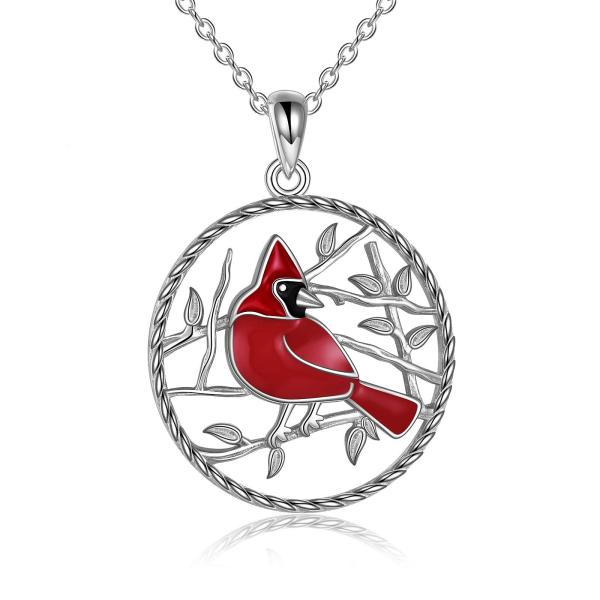 商品名: YFN S925 スターリングシルバー 鳥 ペンダント ネックレス 花 ギフト 女性用 ハチドリ/カーディナル, スターリングシルバー, 情報なし Cardinal Necklace Sterling Silver Red Bir...