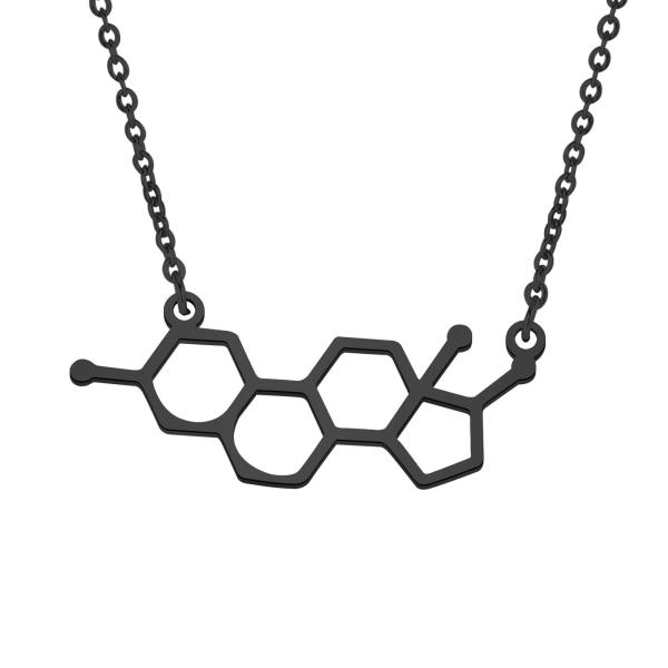 商品名: KUIYAI エストロゲン分子ネックレス 女性向けシンボルネックレス KUIYAI Estrogen Molecule Necklace Female Symbol Necklace Gift for Women (NE-Blac...