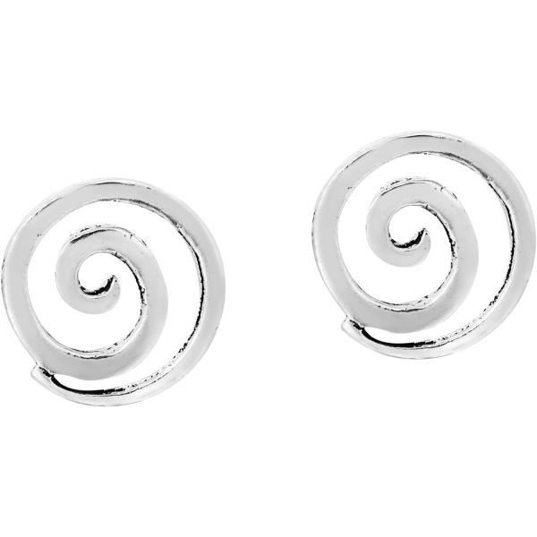 商品名エブリデイ 幾何学 ラウンド スワール .925 スターリング シルバー スタッド イヤリングAeraVida Celestial Galaxy Spiraling .925 Sterling Silver Post Stud Ear...