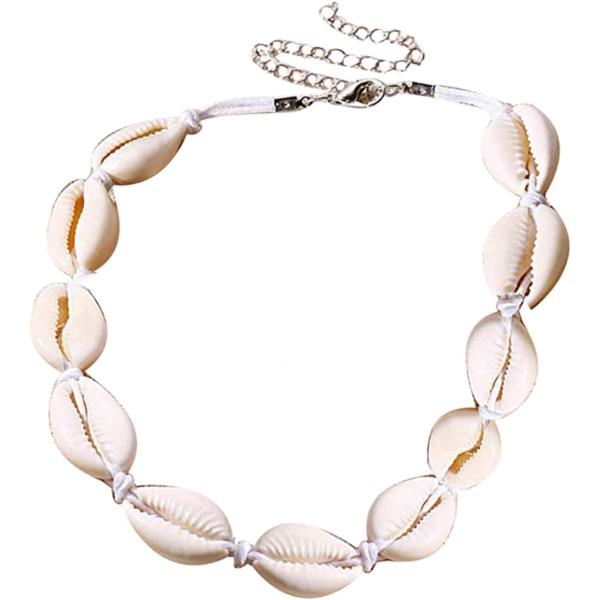 商品名ink2055 Women Cowrie Shell Beaded Hand Woven Choker Necklace Hawaiian Beach Jewelry,Bracelets for Women Teen Girls Gi...