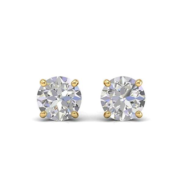 商品名:  VVS Gems VVS Certfied 18K White Gold/Yellow Gold/Rose Gold Diamond Stud Earrings For Women With Round Screw Backs ...