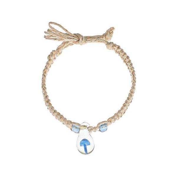 商品名BlueRica Blue Mushroom in Glass Teardrop on Hemp Anklet Braceletブランド：BlueRica商品サイズ：高さ：1.7 cm横幅：12.8 cm奥行：15.1 cm重量：26...