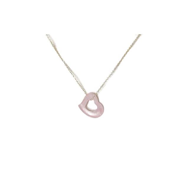 商品名Rose Quart Open Heart Genuine Semi Precious Gemstone Slide Pendant Choker Necklace - Handmade Adjustable 16 to 18 inc...