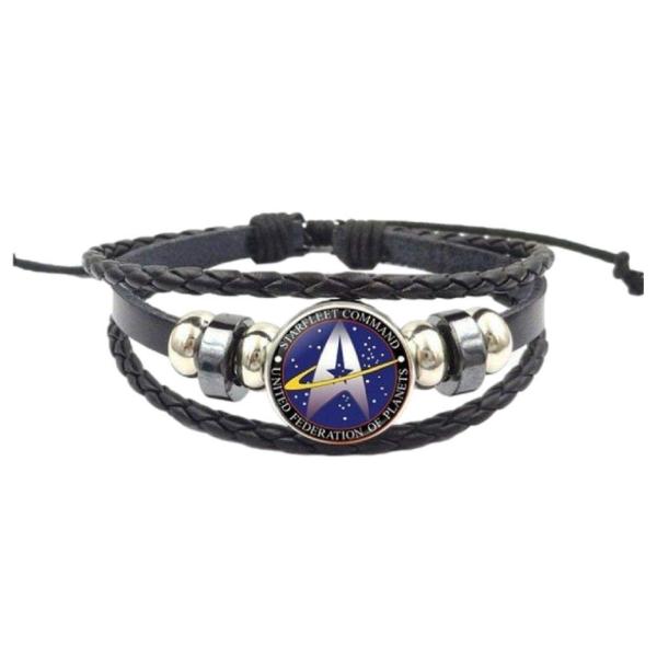 商品名:  S Trek United Federation of Planets Command Glass Domed Braided Leather Braceletブランド: Star Trek商品サイズ: Small重量: 454...