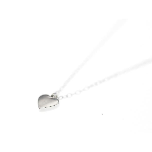 商品名Tiny Silver Puffy Heart Choker Necklace, Dainty Cute Short 925 Sterling Silver Handmade Small Heart Pendant Charm Nec...