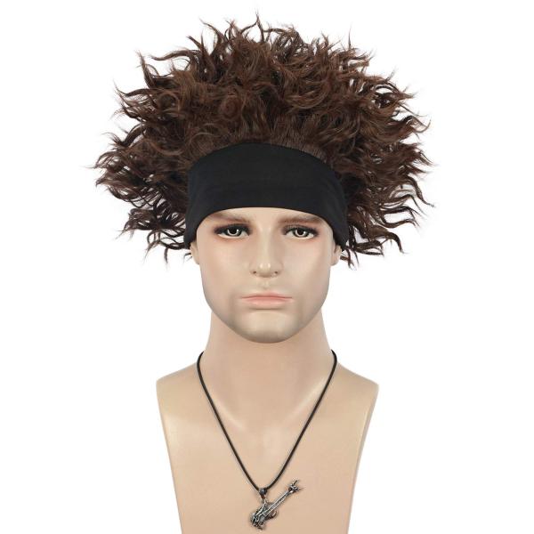 商品名:  VGbeaty Men Short Curly Brown Wig with Black Headband Fans wig Halloween Cosplay Costume Wigブランド: VGbeaty商品サイズ: 1 ...