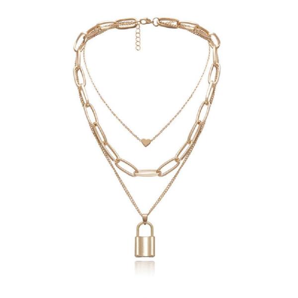 商品名: COLORFUL BLING Egirl Jewelry エガールロックチェーンネックレス ステートメントロックキーペンダントネックレス シルバーセット Eboy ロングマルチレイヤーチェーン パンクチョーカー レディース ガール...