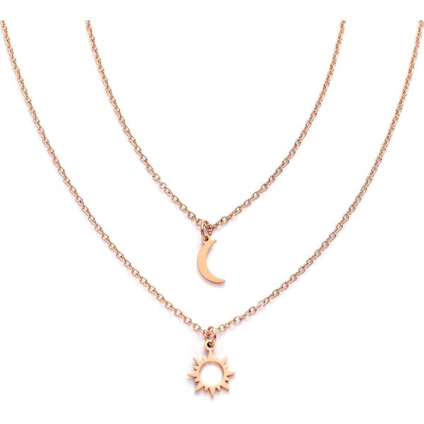 商品名Tawdull 太陽と月 レイヤードネックレス レディース 上品なチョーカーネックレス ティーンガールズ ガールフレンドギフト ペンダントジュエリーTawdull Sun and Moon Layered Necklaces for ...