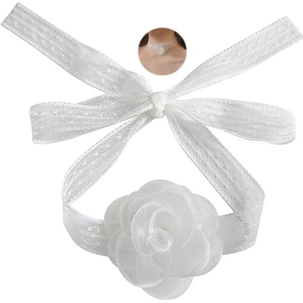 商品名Asphire Bohemian Black Lace Flower Collar Choker Necklace Soft White Flower Tie Cravat Necklace Wedding Jewelry Gift ...