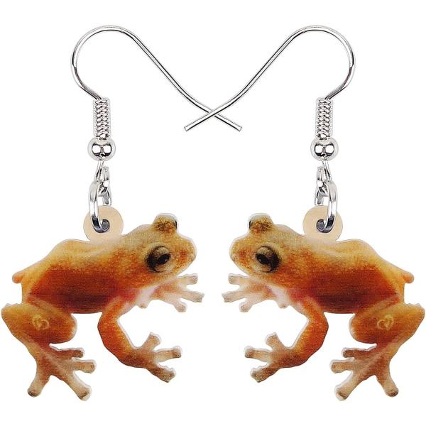 商品名DUOWEI かわいい座っているカエルイヤリング アクリル ドロップ ダングル ジュエリー レディース ティーン ガールズ キッズ 美的ギフト, アクリル ステンレス鋼, サンドストーンDUOWEI Cute Sitting Frog...