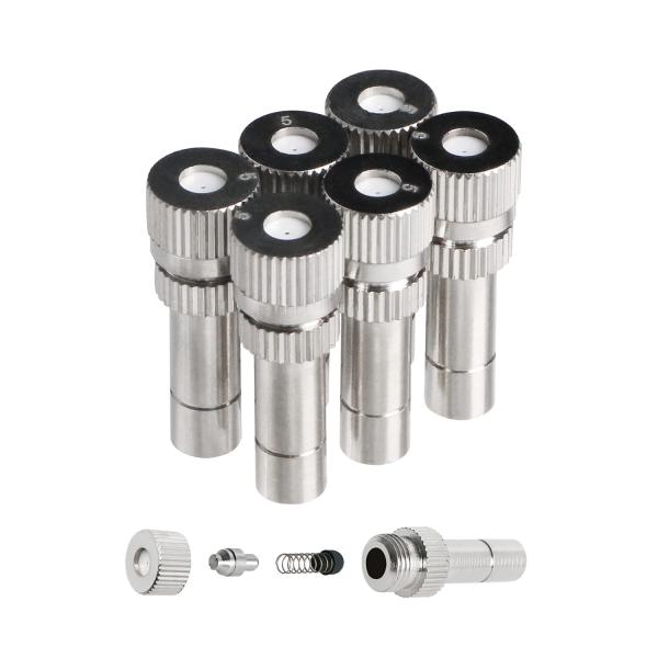 商品名: Aopin 6mm ミストノズル 銅 調節可能 水流 クイックコネクター 0.5mm / 0.02インチ オリフィス 噴霧霧器 ノズル 屋外冷却 庭の灌漑 噴水 温室 6個 Aopin 6mm Misting Nozzles Co...