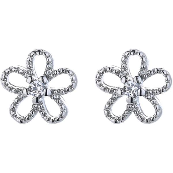 商品名FLYYQMIAO 925 Silver Little Daisy Tiny Cherry Blossom Studs Earrings for Teen Girls Petite Flowers 6MM Lotus Flower E...