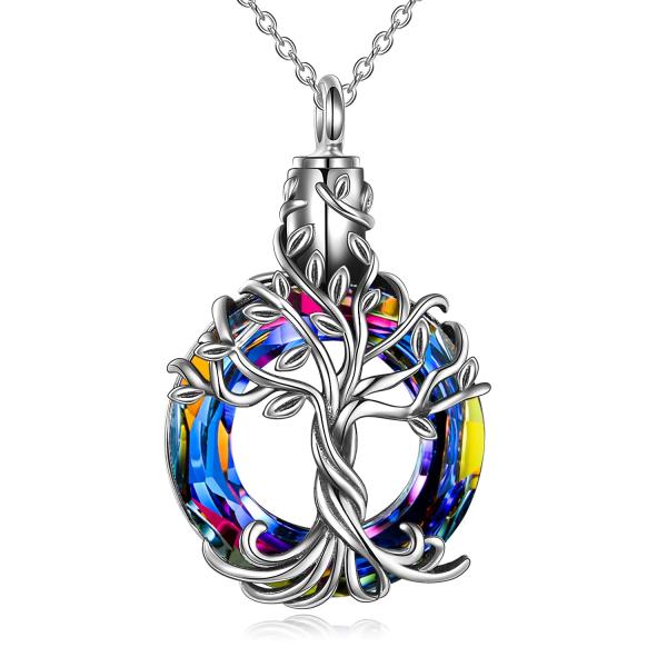 商品名: TOUPOP 卒業ギフト ツリーオブライフネックレス 925スターリングシルバー ケルトファミリーツリーネックレス サークルクリスタルジュエリーギフト 女性 女の子 娘 母 誕生日 記念日, スターリングシルバー, クリスタル T...